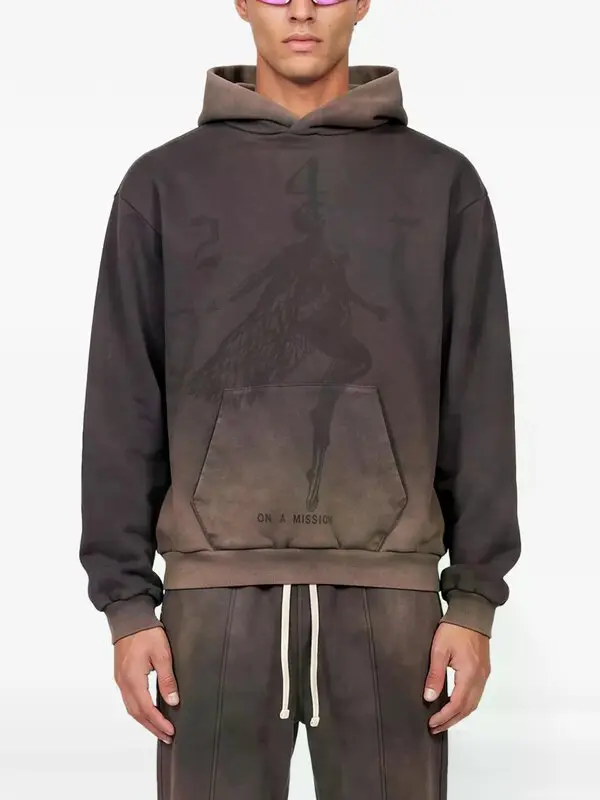 REPRESENT 247 Fallen Angel Graphic-print Faded-effect Hoodie