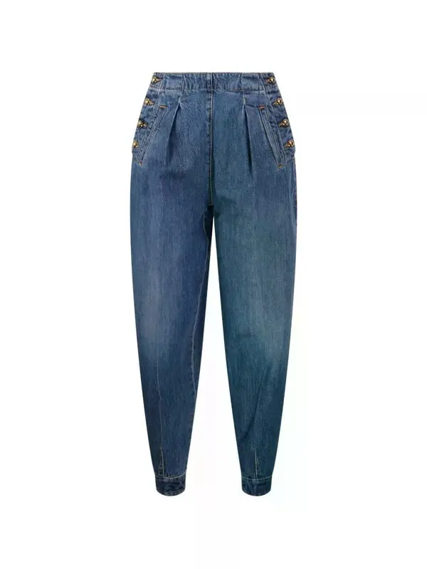 DARKPARK Button-embellished Pleated Jeans