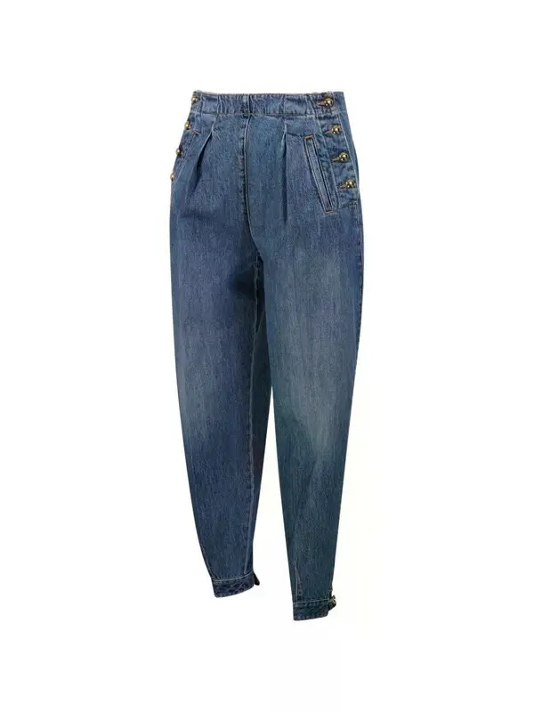 DARKPARK Button-embellished Pleated Jeans