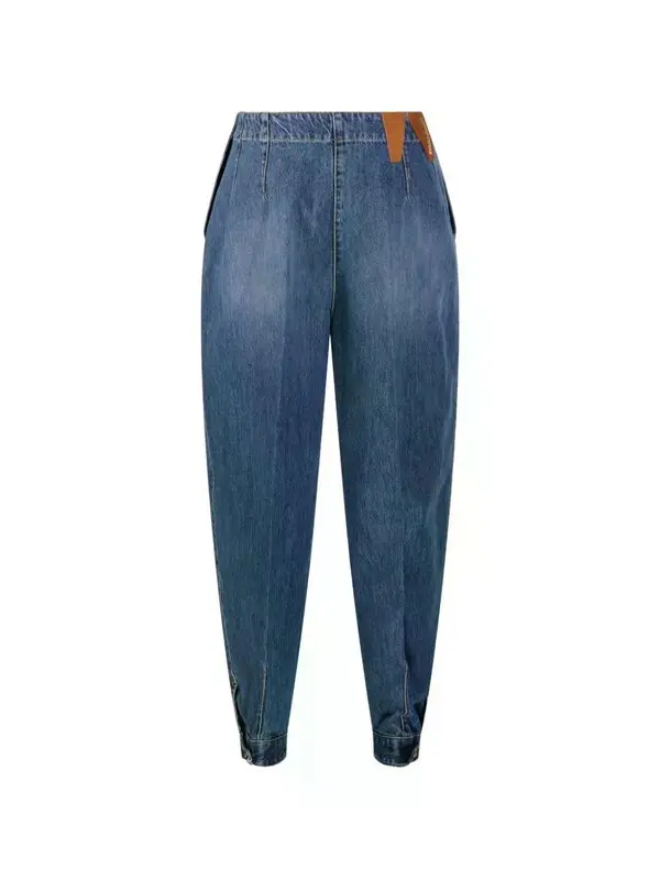 DARKPARK Button-embellished Pleated Jeans