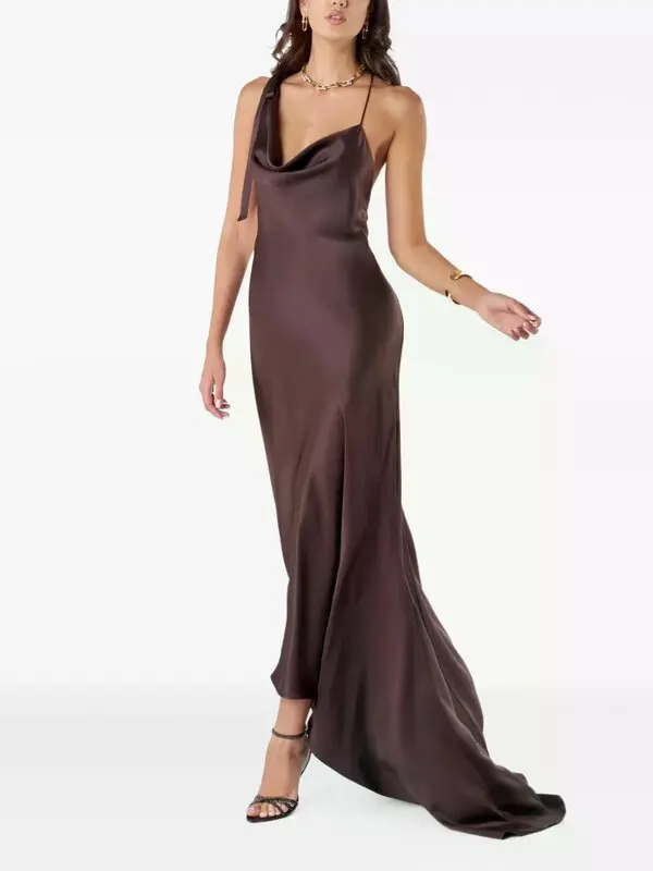 IL VOLO Asymmetrical Bow-detail Midi Dress