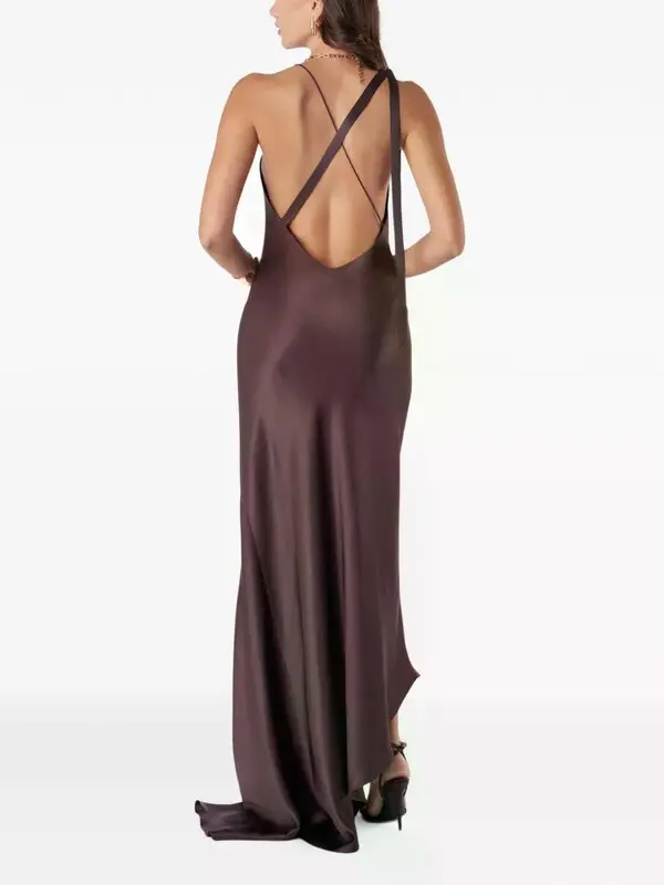 IL VOLO Asymmetrical Bow-detail Midi Dress