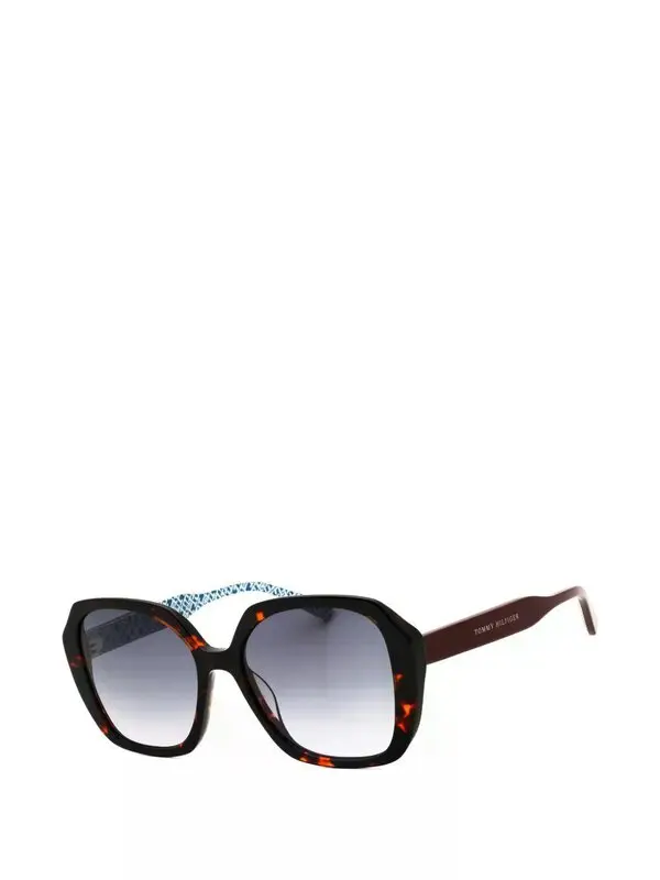 Tommy Hilfiger Tortoiseshell-effect Geometric-frame Sunglasses
