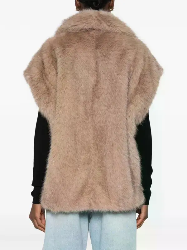 STAND STUDIO Kinley Faux-fur Shawl-lapels Gilet