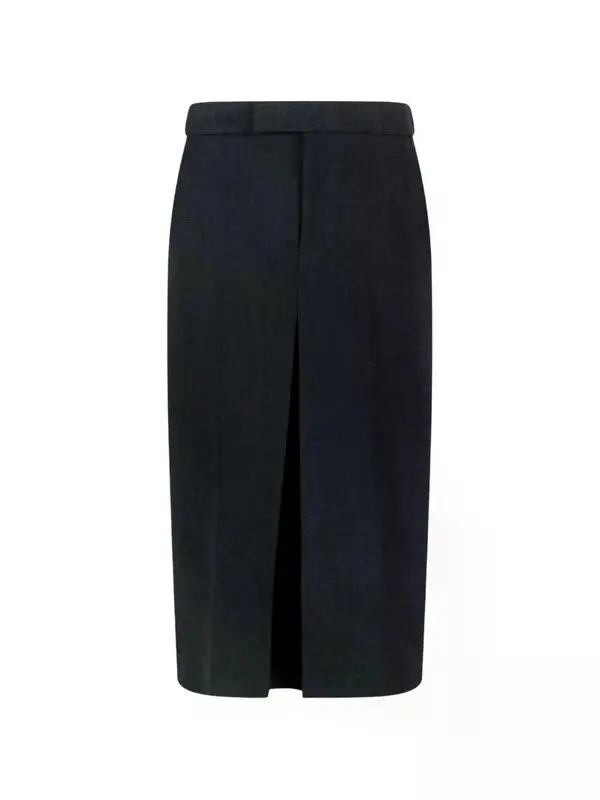 DOUUOD Front-slit Tailored Midi Skirt