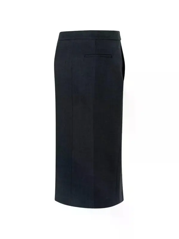 DOUUOD Front-slit Tailored Midi Skirt