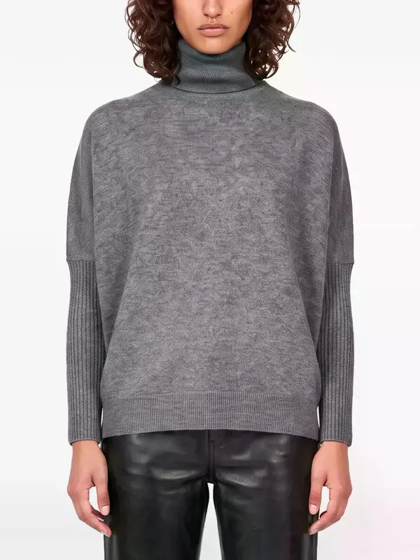 GOTHA Margareth Roll-neck Ribbed-sleeve Sweater