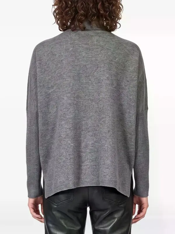 GOTHA Margareth Roll-neck Ribbed-sleeve Sweater