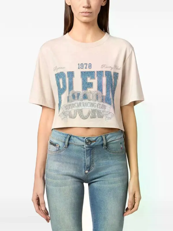 Philipp Plein Crystal-embellished Cropped T-shirt