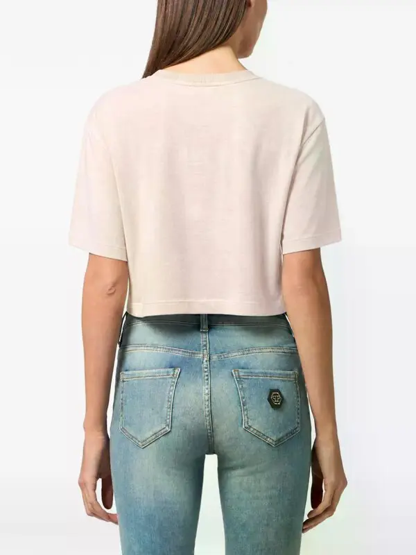 Philipp Plein Crystal-embellished Cropped T-shirt