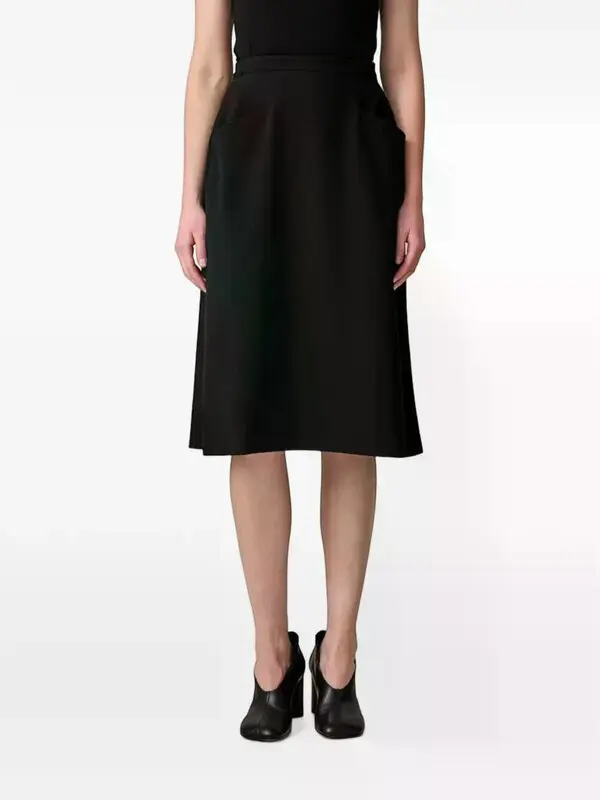 Vetements Back-slit Flared Skirt - Black