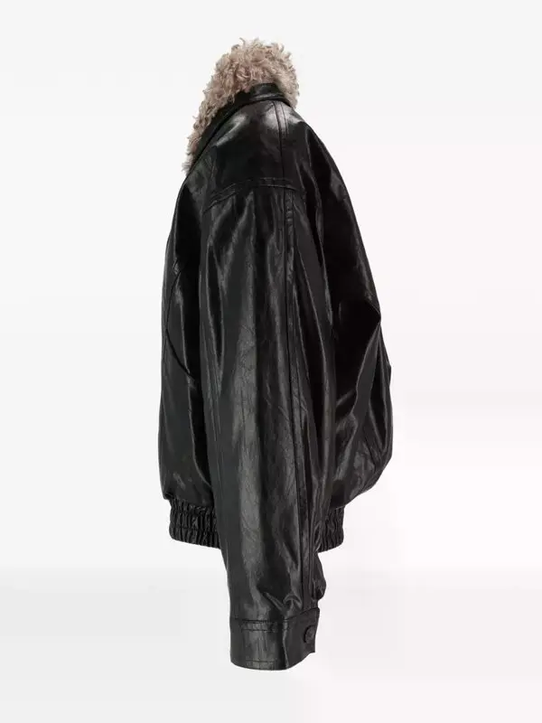 ELEH Shearling-collar Panelled Oversized Jacket