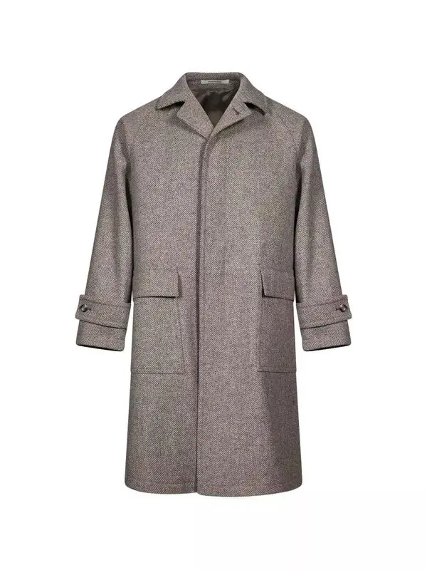 Tagliatore Loyd Herringbone-pattern Raglan-sleeve Coat