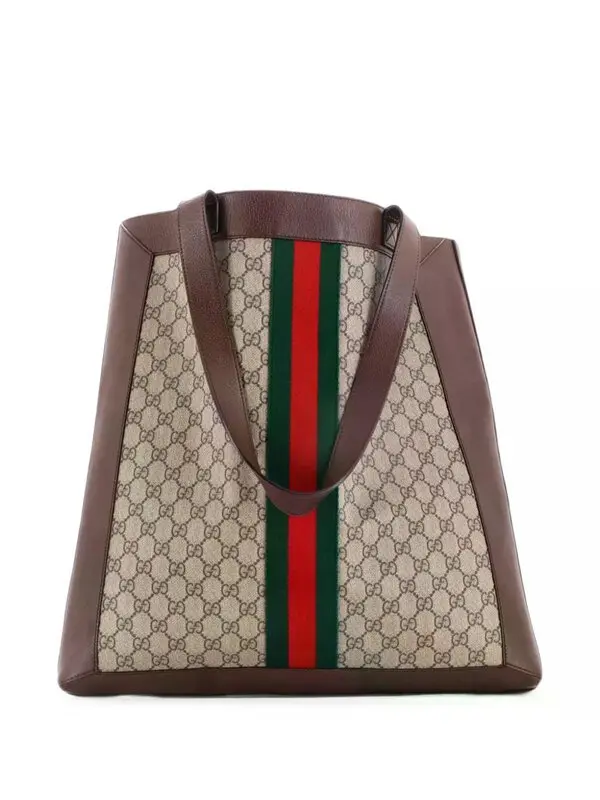 Gucci Ophidia Soft Open Gg Coated Canvas Large Tote Bag - Brown