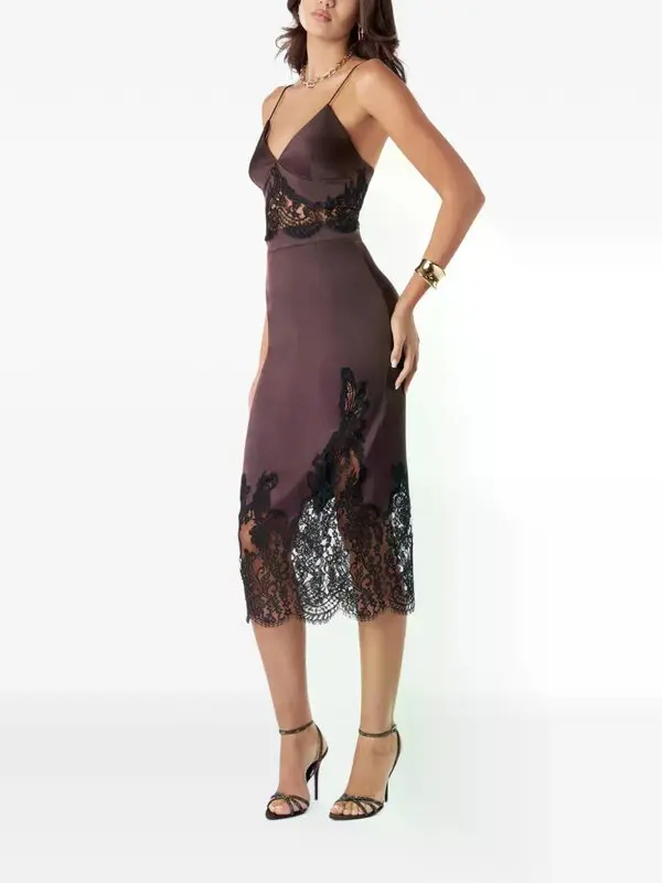 IL VOLO Lace-trim Silk Bustier Top