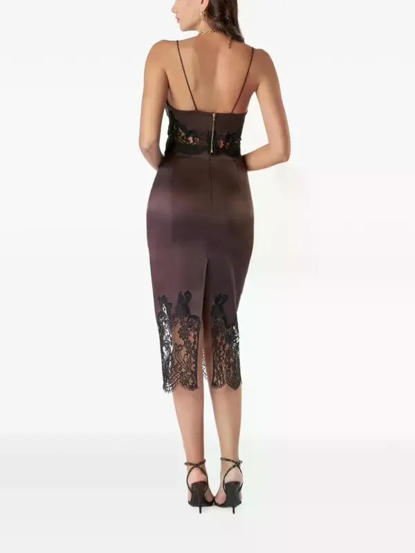 IL VOLO Lace-trim Silk Bustier Top