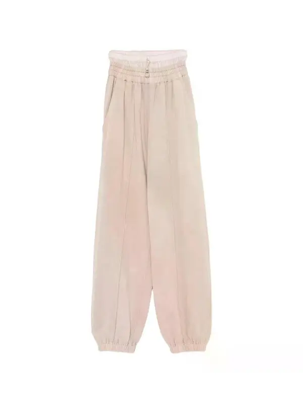 Yohji Yamamoto French-terry Double-waist Pants - Pink