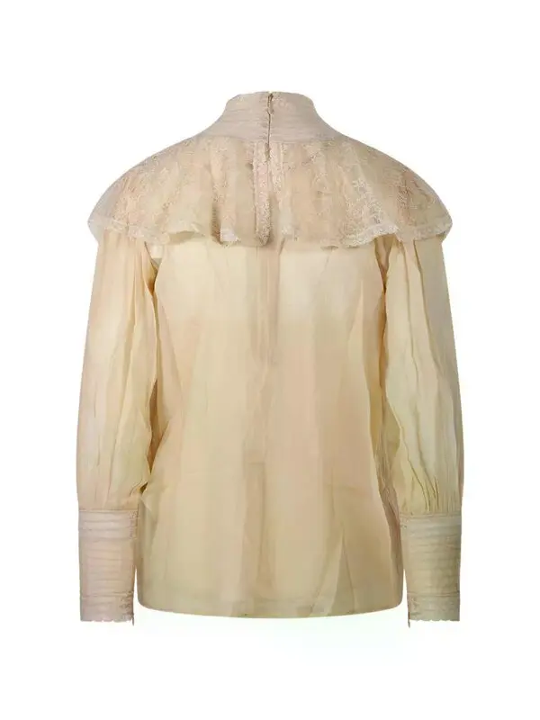 Zimmermann Lace-trimmed Ruffled Blouse - Neutrals