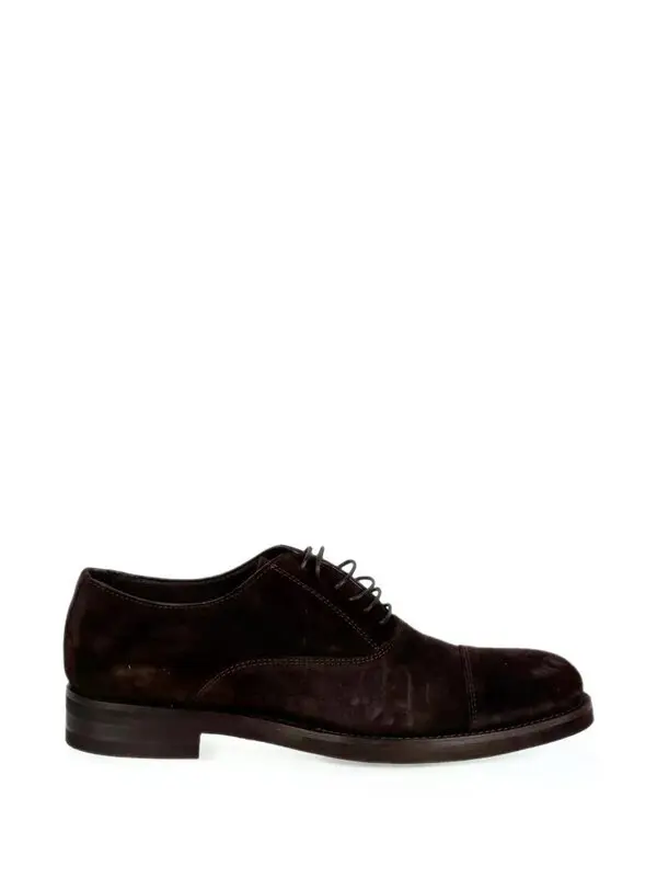 FRANCO FEDELE Cap-toe Suede Lace-up Oxford Shoes - Brown