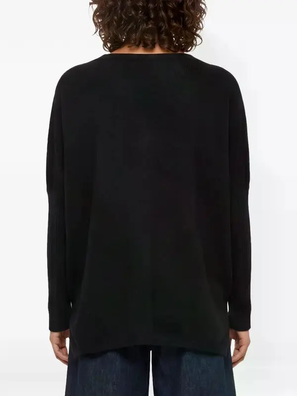 GOTHA Faustine V-neck Ribbed-sleeve Sweater