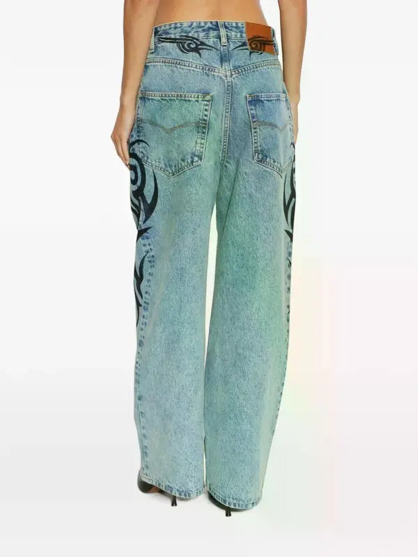 Vetements Tribal-print Wide-leg Jeans