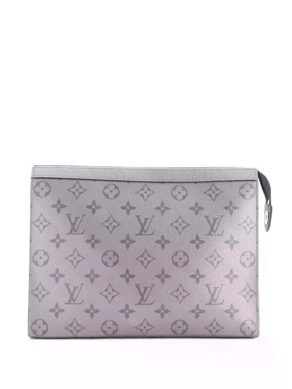 LOUIS VUITTON Pochette Voyage Monogram Taigarama Mm Clutch Bag