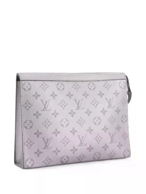 LOUIS VUITTON Pochette Voyage Monogram Taigarama Mm Clutch Bag