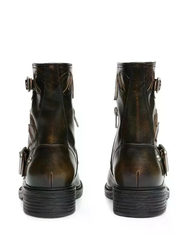 Ash Fannei Buckled Embroidered Biker Boots