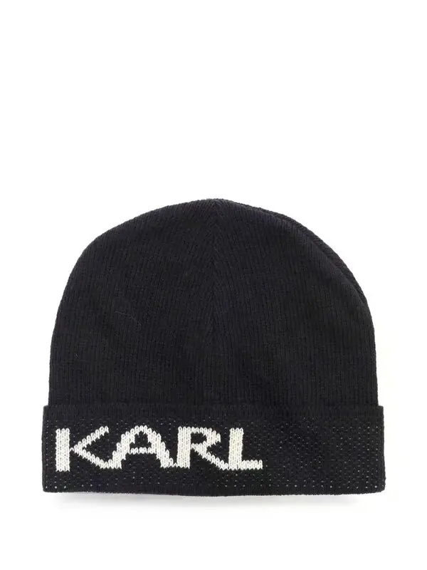 Karl Lagerfeld Logo-inlay Beanie Hat