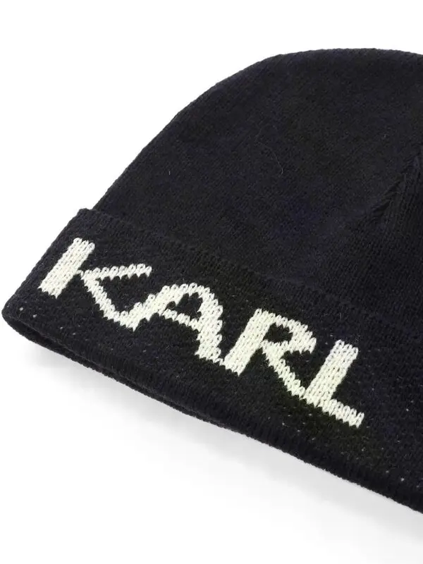 Karl Lagerfeld Logo-inlay Beanie Hat