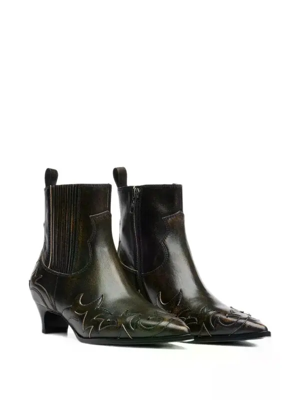 Ash Titan Leather Western-style Ankle Boots