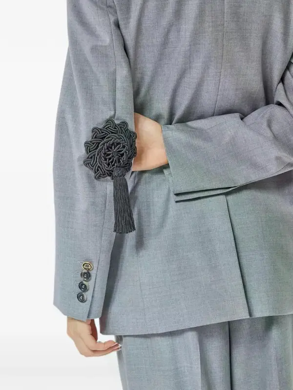 Moschino Embroidered-elbow Wool Blazer