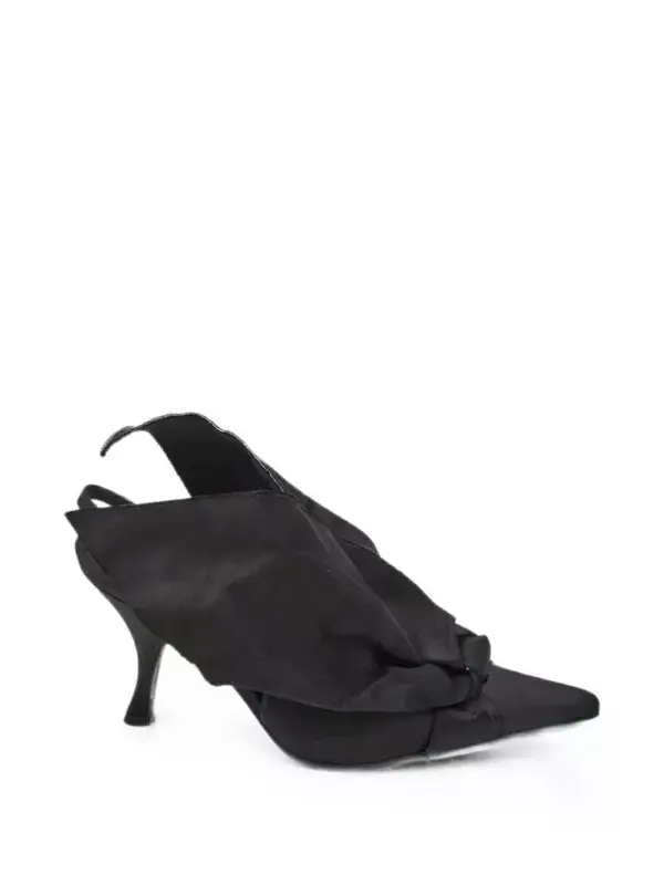 Moschino Oversize-bow Satin Slingback Heeled Pumps