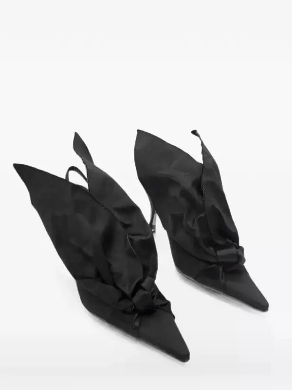 Moschino Oversize-bow Satin Slingback Heeled Pumps