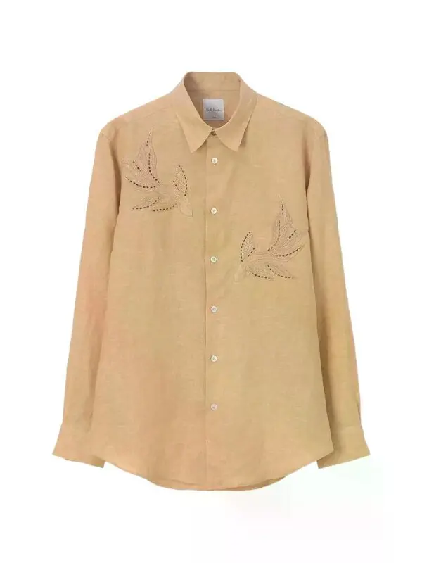 Paul Smith Kingyo Embroidered Linen Shirt - Brown
