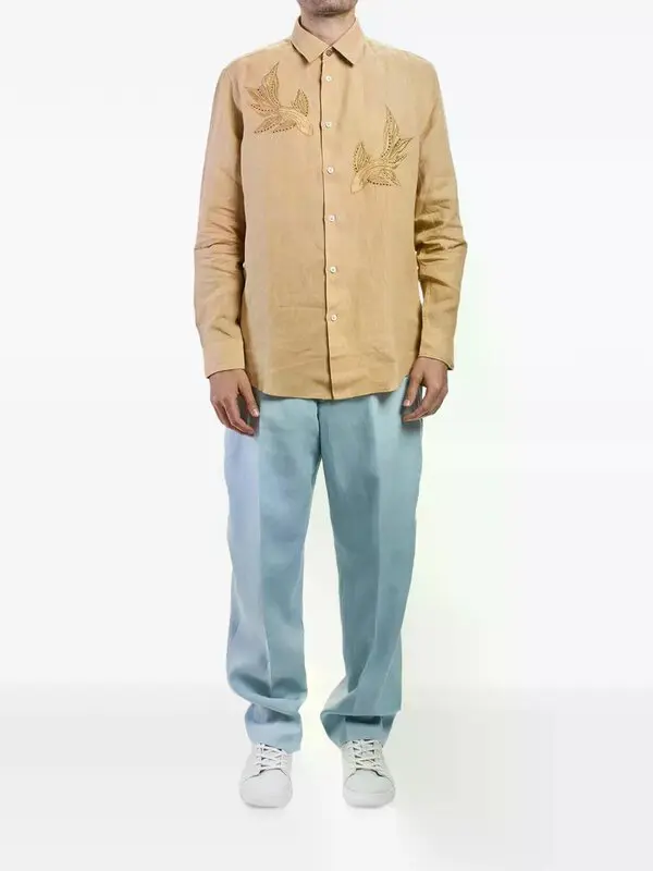 Paul Smith Kingyo Embroidered Linen Shirt