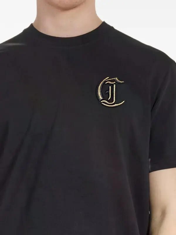 Just Cavalli Lurex Logo-embroidered T-shirt