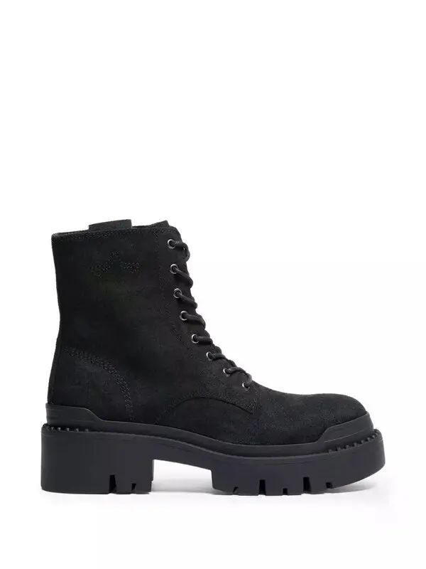 Ash Noah Lace-up Combat Boots - Black