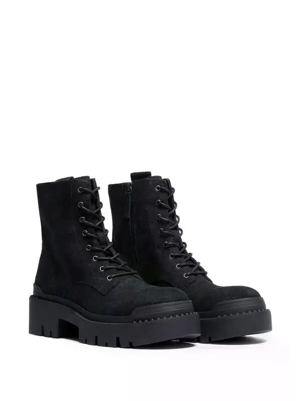 Ash Noah Lace-up Combat Boots - Black