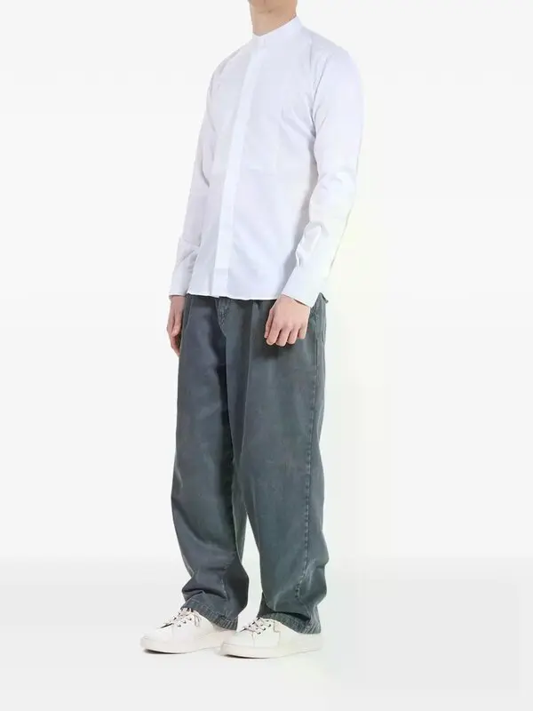 Karl Lagerfeld Bib-front Mandarin-collar Shirt