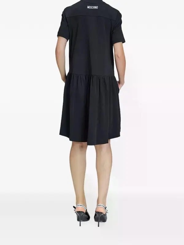 Moschino Slogan-embroidered Ruffled Mini Dress