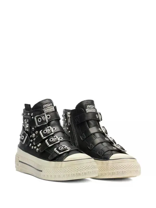 Ash Rainbow Stud-embellished Buckled High-top Sneakers