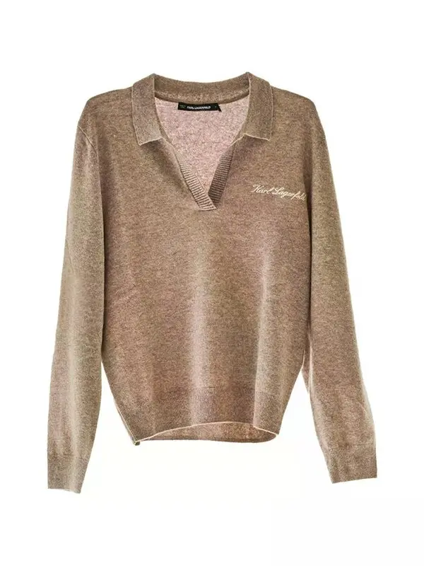 Karl Lagerfeld Hotel Karl Embroidered Sweater - Neutrals