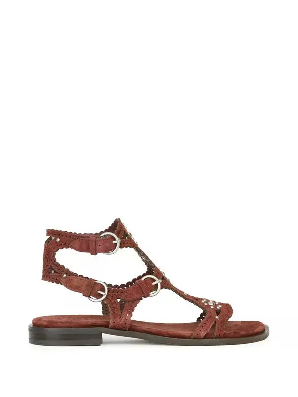 Ash Paprika Studs Flat Sandals