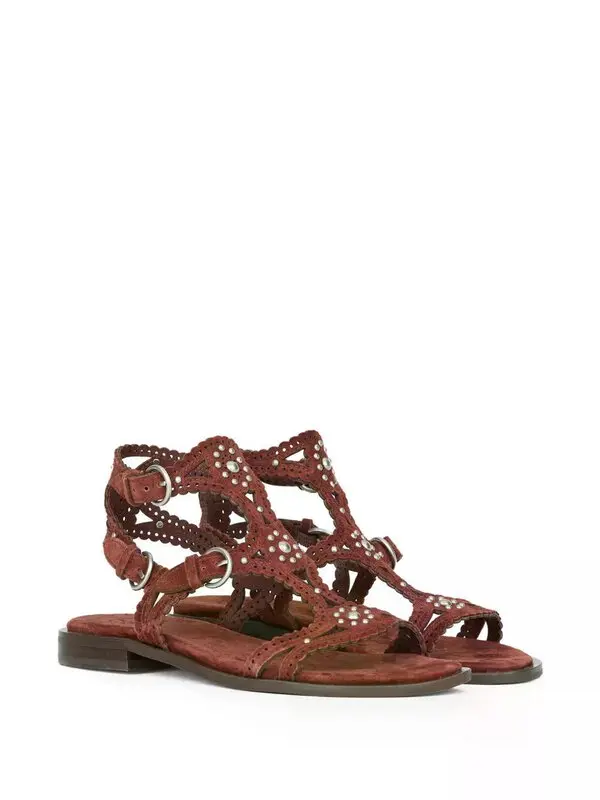 Ash Paprika Studs Flat Sandals