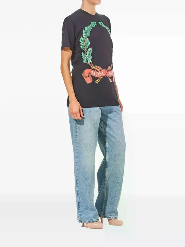 Moschino Laurel Crown Logo-print T-shirt