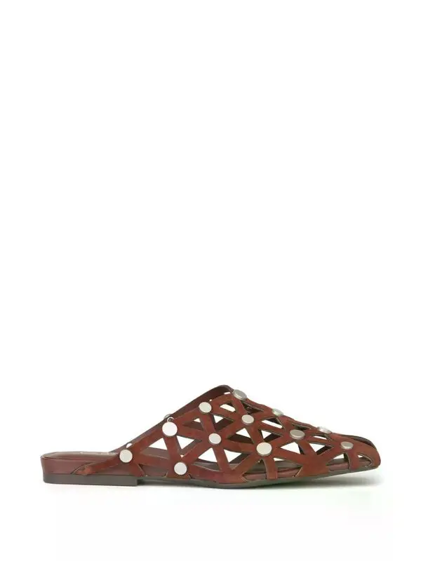 Ash Bone Stud-embellished Cut-out Sandals