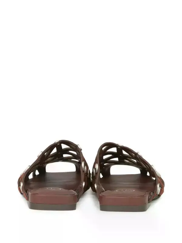 Ash Bone Stud-embellished Cut-out Sandals