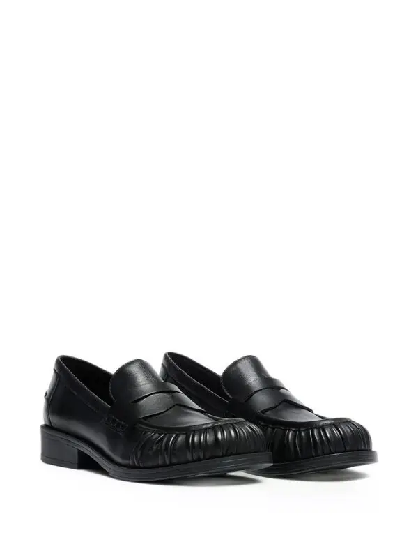 Ash Rusty Ruched Leather Loafers