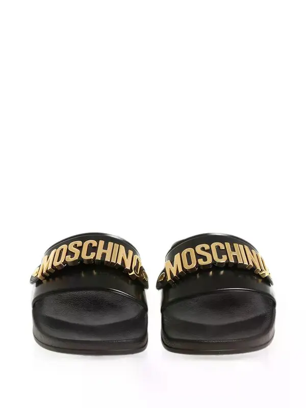 Moschino Logo-lettering Leather Slides